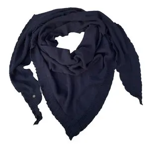 TIRILLM Women's Palma Triangle Cashmere Scarf Navy Blue
