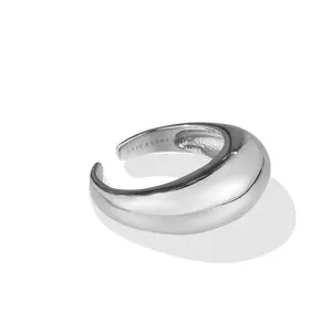 LAIT & LUNE Vortex Dome Ring Rhodium Vermeil