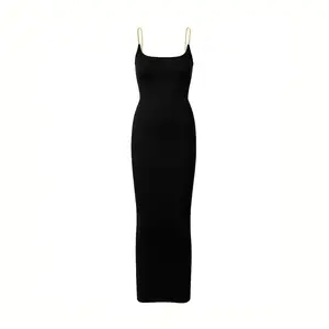 DECOLET THE LABEL Aurelia Knit Chain Dress - Black