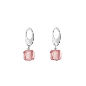 CHIARELLA Silver And Murano Glass Dangle Earrings - Silver/pink