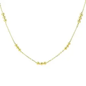 NAZZAR Trio Bead Station Chain Necklace - Gold