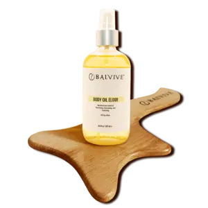 BALVIVE Body Oil Elixir And Lymphatic Drainage Tool Bundle - Gold