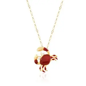 MILOU JEWELRY Crab Pendant Necklace - Orange