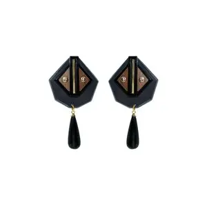 GISSA BICALHO Clef Xs Drop Earrings - Black/grey