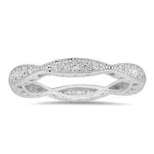 KYLIE HARPER Sterling Swirl Eternity Band Ring - Silver