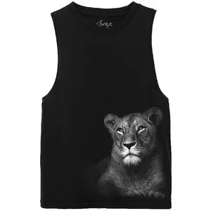 ZENZEE Lioness Animal Print Tank Top - White/black