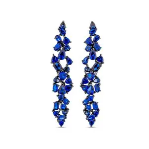 SALLY SKOUFIS Renaissance Drop Earrings With Sapphires - Black/blue