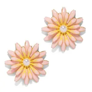 THE PINK REEF Floral Drop Earrings - Pink