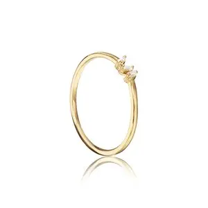 LILY & ROO Three Baguette Crystal Ring - Gold
