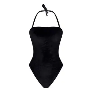 MAISON TANGERINE Marbella Velvet Swimsuit - Black