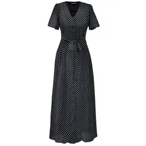 SMART AND JOY Polka Dot Flared Shirt Dress
