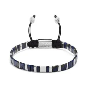 NIALAYA JEWELRY Bracelet With Miyuki Tila Beads - Blue/silver