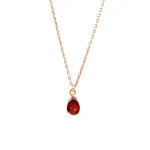 1610ISTANBUL Orient Express Garnet Necklace - Gold