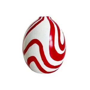 QUILLATTIRE White / Red Mini Red Swirl Vase - White/red