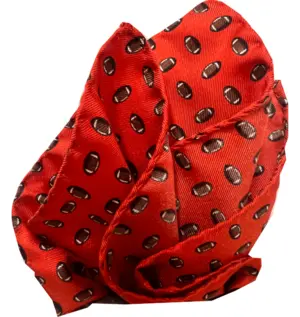 LAZYJACK PRESS Touchdown Pocket Square – Burnt - Orange