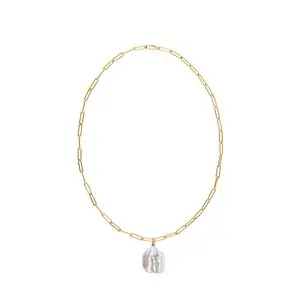 ORA PEARLS Aetia Baroque Pearl Chain Necklace - Gold