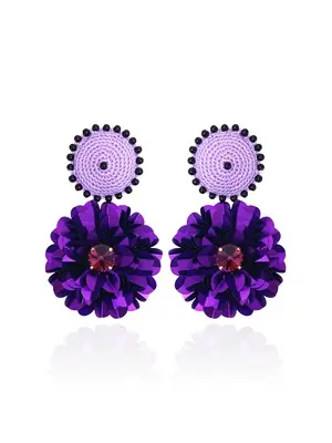 PINAR OZEVLAT Dahlia Earrings - Purple