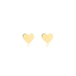 SOLIO JEWELLERY Mini Love Heart 18k Solid Gold Stud Earrings - Gold/yellow