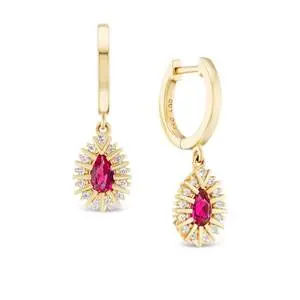 TALISMANIA JEWELRY Wildfire Huggie Earrings - Red/gold