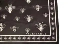 VICKISARGE The Silk Bee Scarf - Black