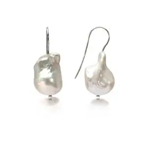THE JEWELLERY STORE LONDON Sterling Silver Baroque Pearl Earrings - Silver/white