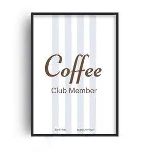 FANCLUB Blue / Brown Coffee Club Member Giclée Kitchen Art Print - Blue/brown