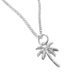 MURU Palm Tree Charm Necklace - Silver