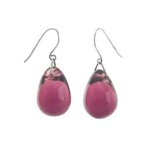 LAURA DAILI Drop Glass Earrings - Purple/silver