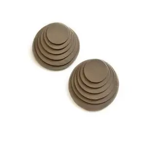WAIWAI Layered Leather Stud Earrings - Black