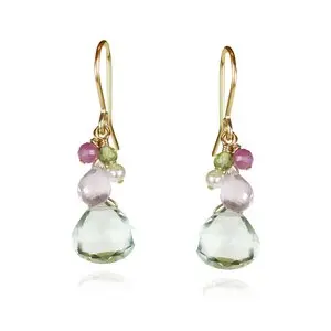 MOUNIR LONDON Amethyst Cluster Drop Earrings - Green