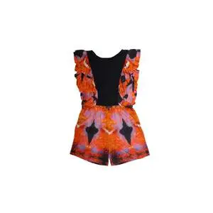TRAMP IN DISGUISE Printed Silk Jersey Playsuit
