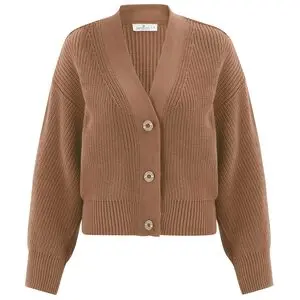 PERALUNA Olivia V-neck Cardigan - Brown