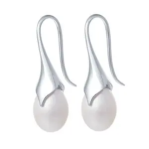 LUCY QUARTERMAINE Sterling Pearl Drop Earrings - Silver