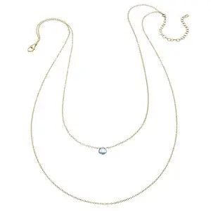 HEATHER HAWKINS Tiny Gemstone Drape Necklace - Blue