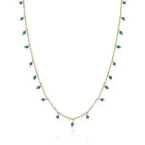 SPERO LONDON Gold-tone Beaded Sterling Silver Chain Necklace - Gold/blue