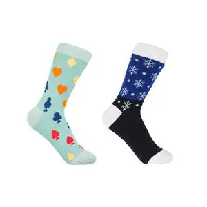 PEPER HAROW - MADE IN ENGLAND Royal Flush & Snowflake Socks Bundle - Blue
