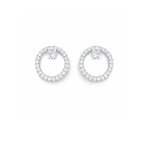 MAISON DE GALA Crystal Halo Circle Earrings - Silver