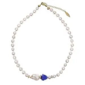 FARRA Freshwater Pearl Necklace - Blue