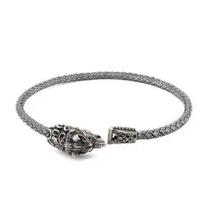 EBRU JEWELRY Wolf Fang Sterling Silver Black Diamond Bracelet - Black/silver