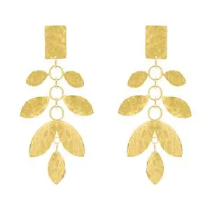 MARCIA MORAN Muse Leaf Dangle Earrings - Gold