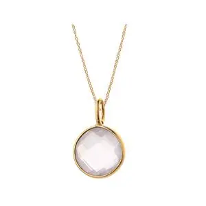 GODDESS CHARMS Goddess Charms Rose Quartz Power Stone Necklace Gold/grey