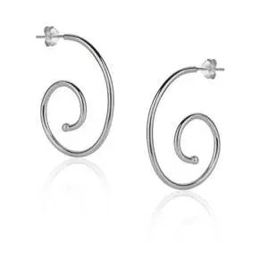 SPERO LONDON Spiral Sterling Stud Earrings - Silver