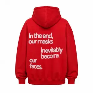 MYSIMPLICATED Cotton Hoodie With Graphic Back Print - White/red