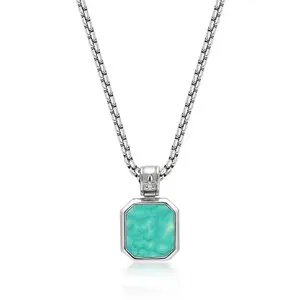 NIALAYA JEWELRY Necklace With Turquoise Pendant - Silver
