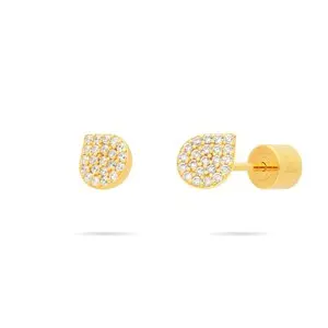 MEULIEN Waterdrop Bud Stud Earrings - Gold