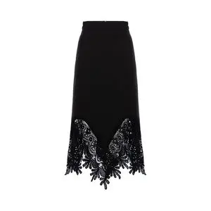 CONCEPT A TROIS Midi Skirt With Lace Detail