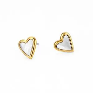 MY MOKONDO Ameline Stud Earrings - Gold/white