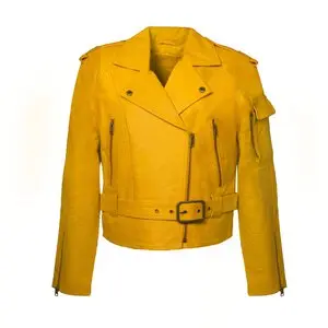 ZASTASTUDIO Tequila Sunrise Biker Leather Jacket
