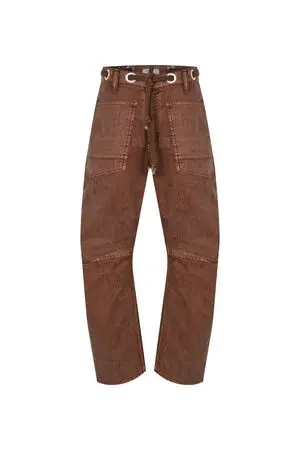 GOC DENIM Flocked Pull-on Barrel Jeans