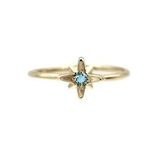 VICSTONENYC FINE JEWELRY North Star Aquamarine Ring - Gold